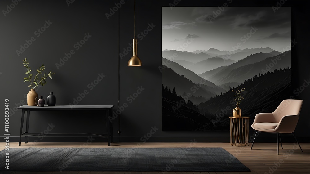 Moody gradient from charcoal gray to deep black, creating a bold and ...