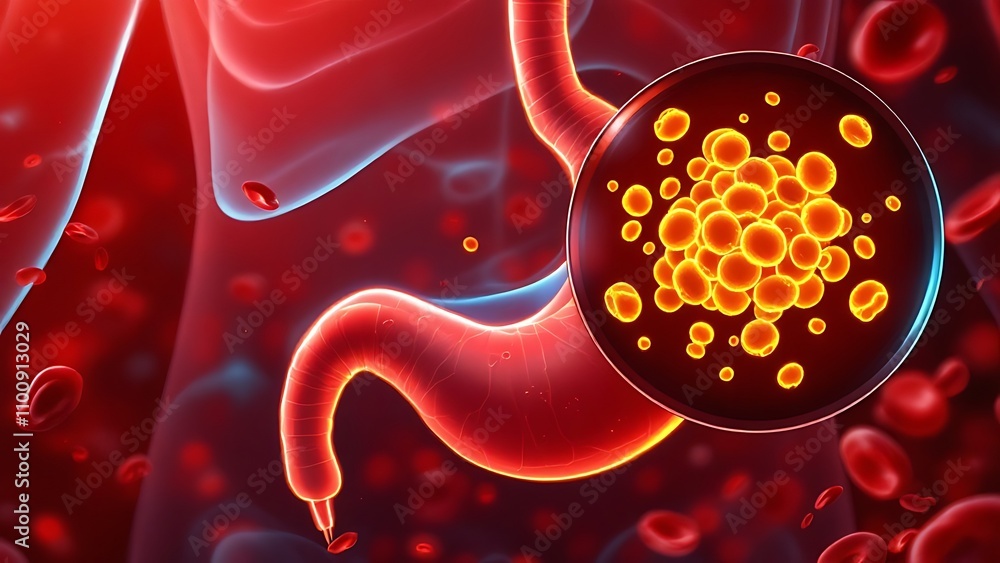 Human Stomach Cancer and Gastric tumor in the digestive system as a ...
