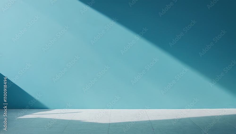 Empty blue color studio room background can use for background and ...