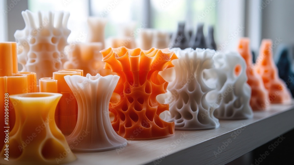 Multi-color 3D printing setup creating detailed product prototypes ...