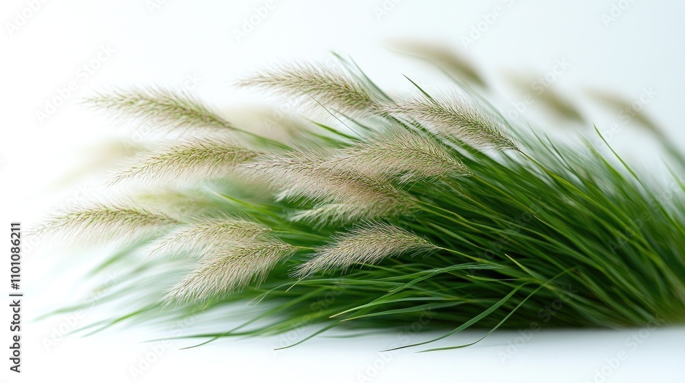 Couch grass a common invasive weed with soft green blades and feathery ...