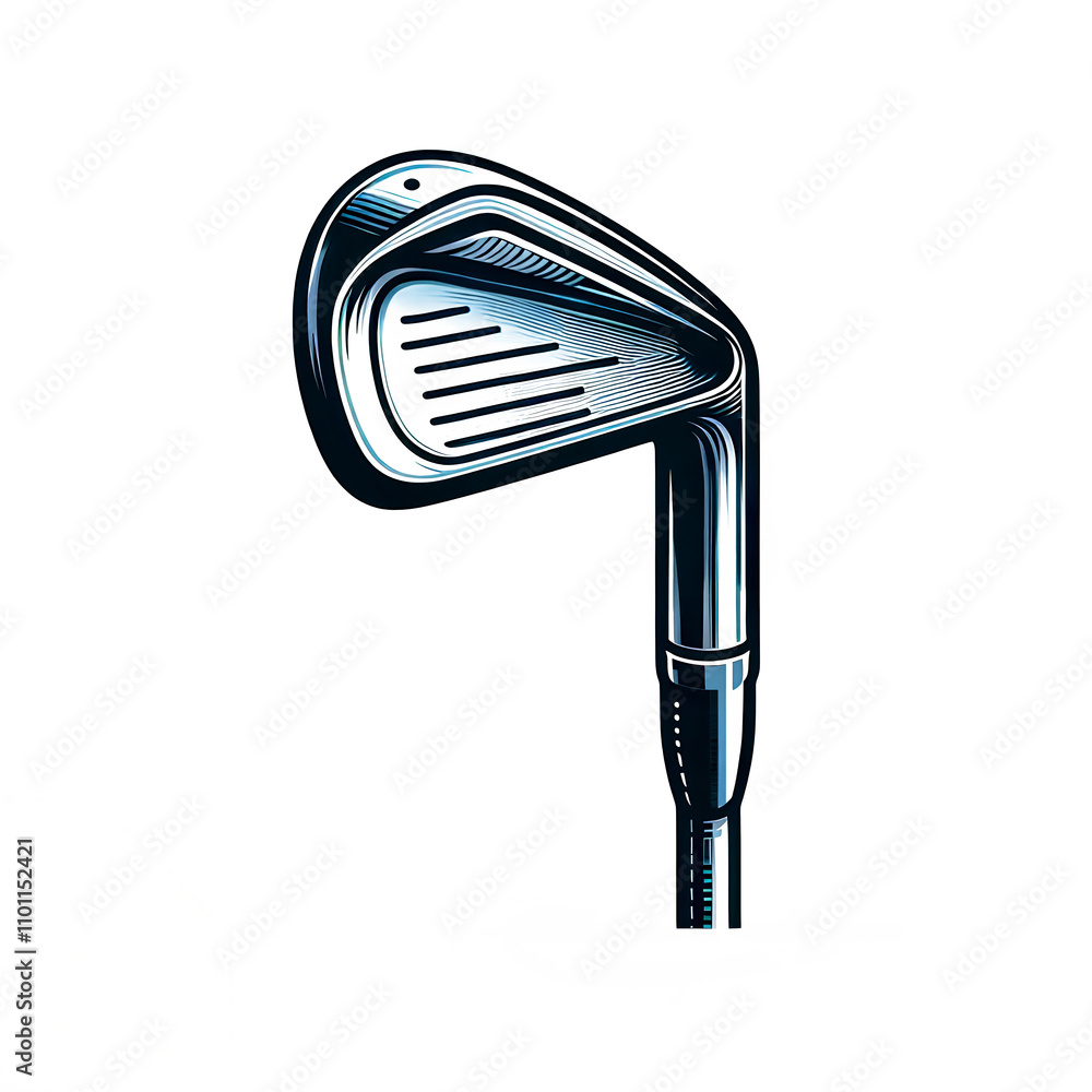 Isolated vector illustration of a golf iron head on a white background ...