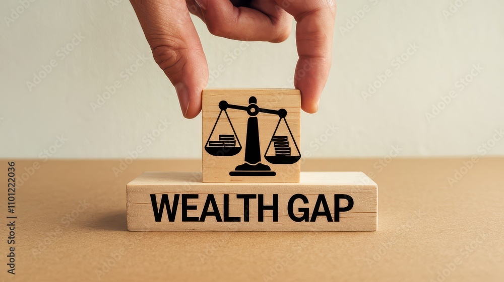 Photo & Art Print Balancing Scales Representing the Wealth Gap and ...