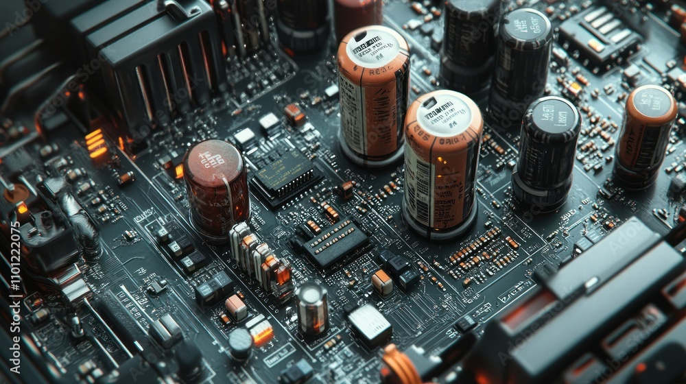 Power capacitors installed in radio circuits PCB, designed to filter ...