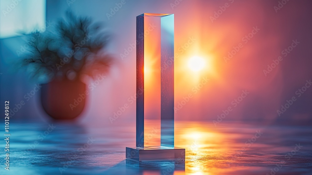 mockup of a tall glass trophy blank mockup of an empty acrylic award ...