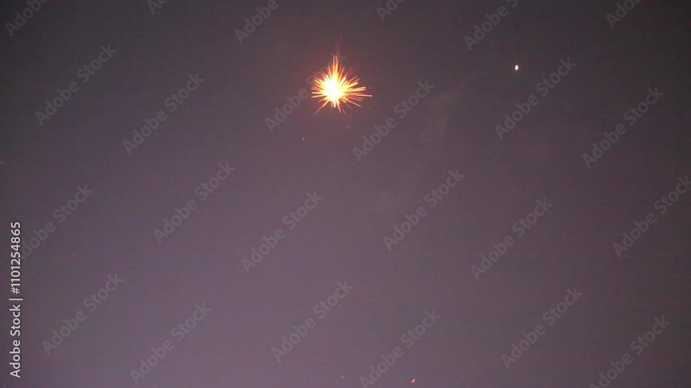 Real Fireworks Explosion on Smoke Foggy black Motion Background loop ...