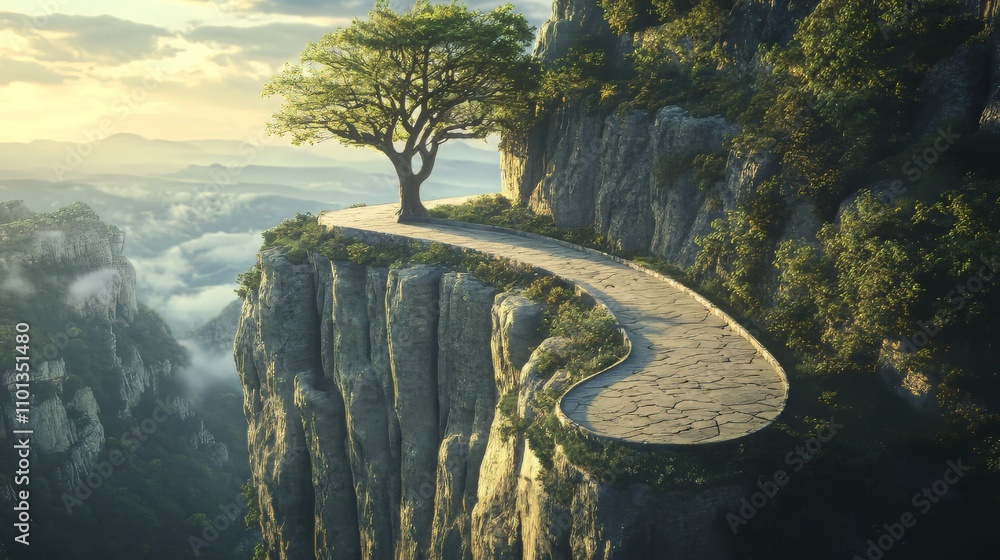 Risk management narrow uphill path, concept. Risk Mitigation. Ultra ...