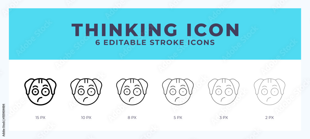 Thinking dog line icon. High quality icon symbol for web design. App ...