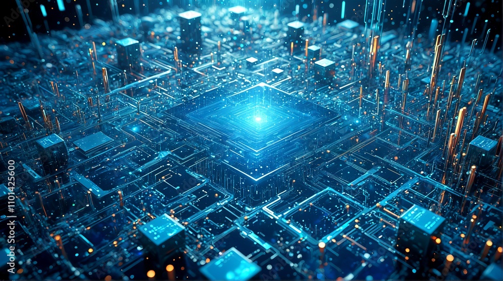 Digital Revolution: A mesmerizing abstract artwork depicting a ...