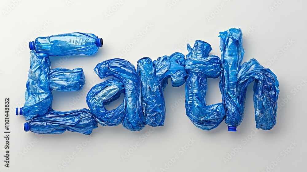 ภาพประกอบสต็อก Earth Spelled Out in Plastic:A Visual Representation of ...