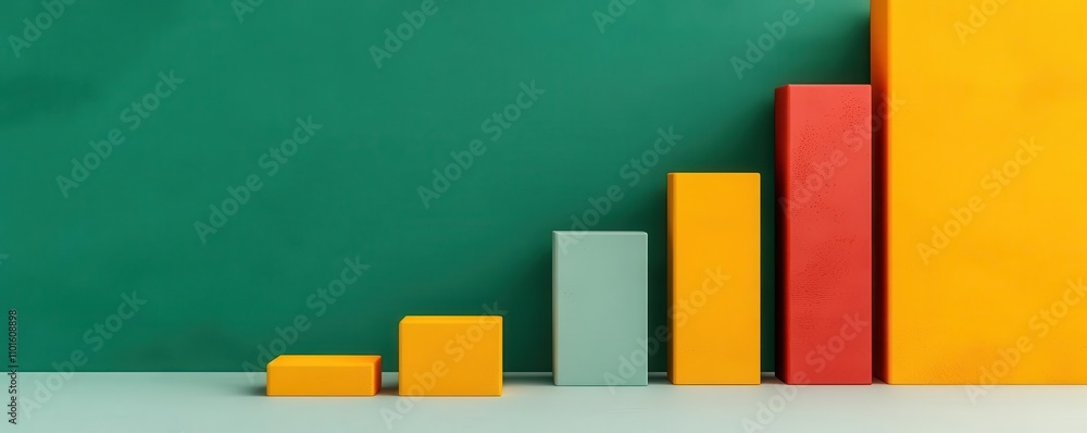 A colorful bar graph on a green background illustrates growth and ...