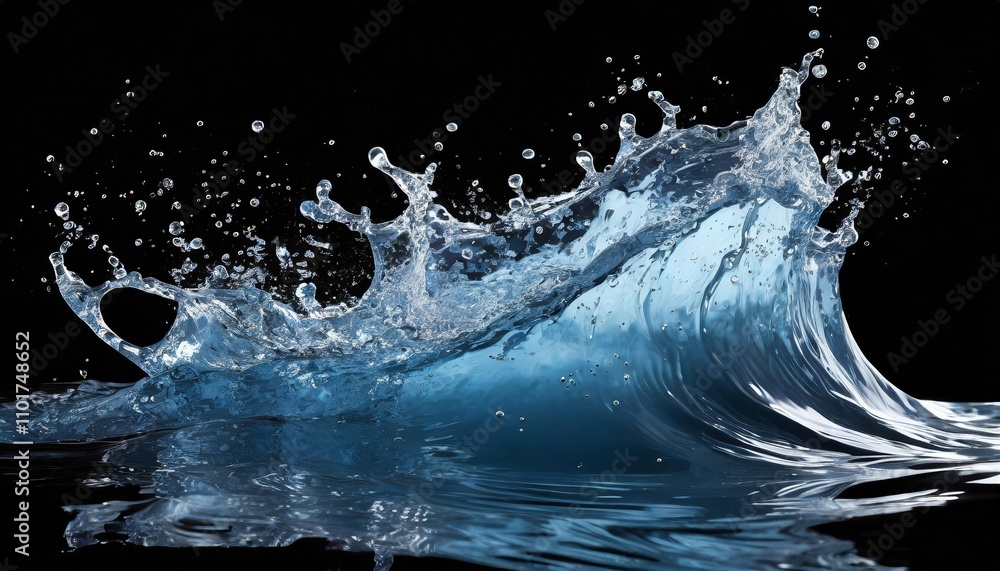 Realistic water wave splash on transparent background isolated for ...