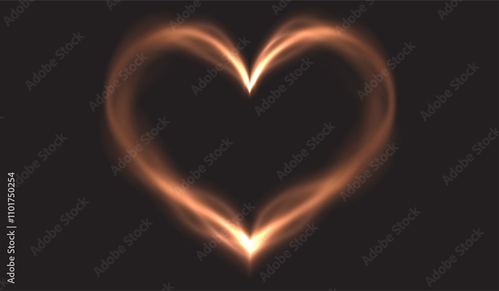 Heart gold with flashes isolated on transparent background. Light heart ...