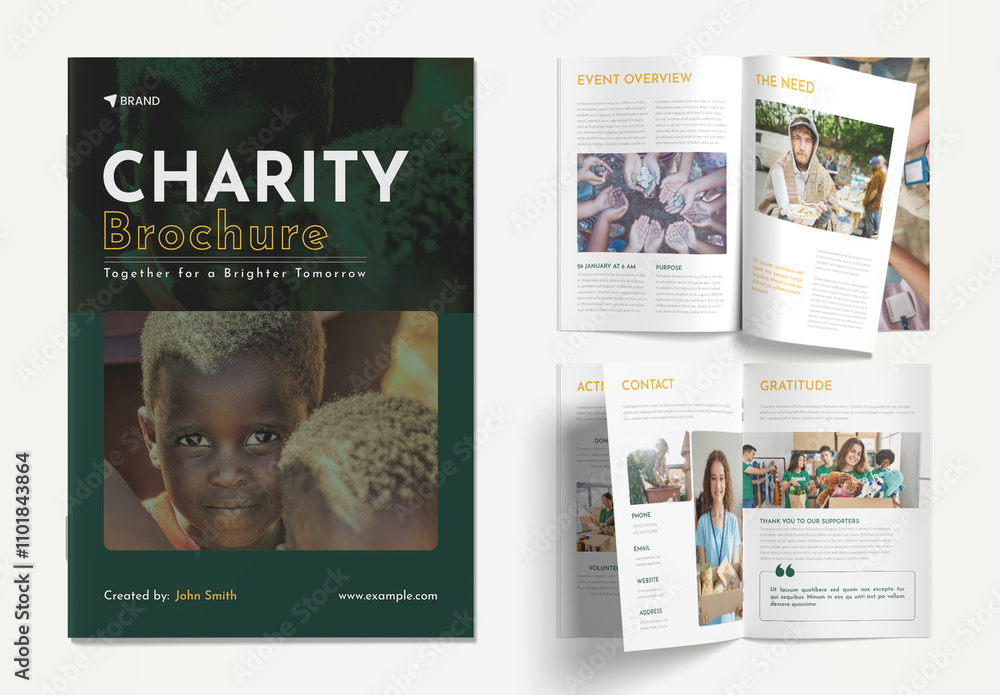 Modern Charity Brochure Template Stock Template | Adobe Stock