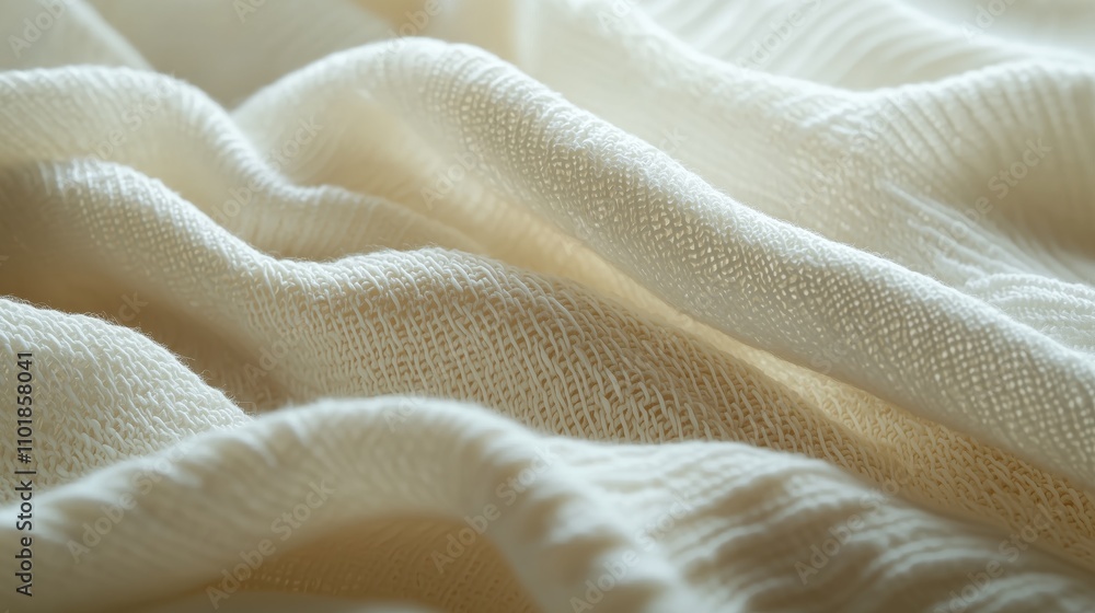 Soft Creamy Fabric with Gentle Texture Flowing in Natural Light ...