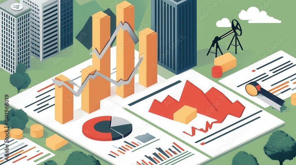 Financial infographic showing economic risks in different sectors and ...