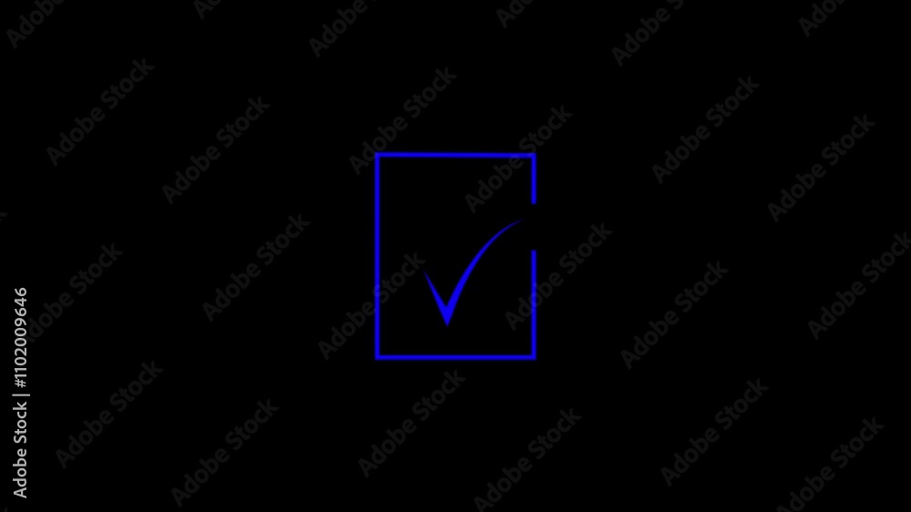 4k video Abstract tick mark icon animation on background. Animated ...