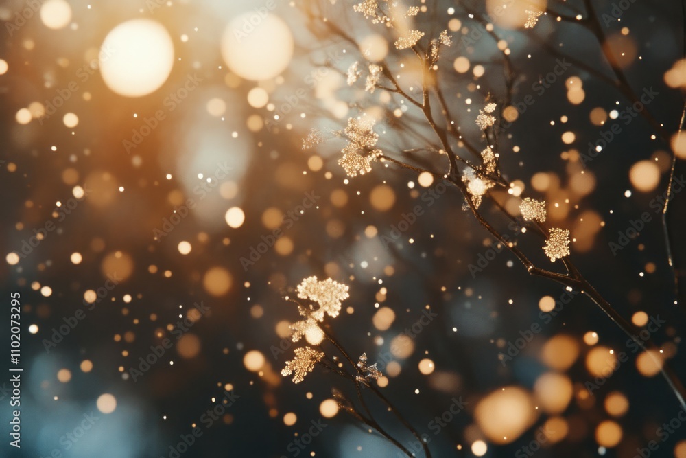 Snowflakes are floating in the air with cinematic photoshoot Stock ...