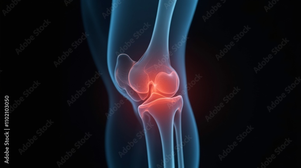 High-resolution X-ray revealing knee joint pain due to bone pathology ...