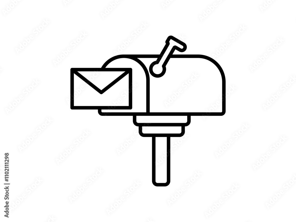Mailbox icon. Post box. PO box. Letter box. flat style pictogram for ui ...