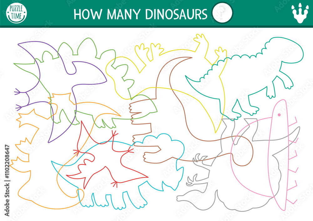 Dinosaur tracing, shape recognition, math activity with animals ...