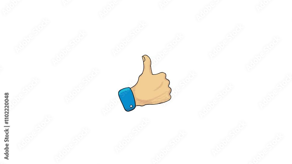 Thumbs Up Emoji Animated on a Transparent Background. 4K Loop Animation ...