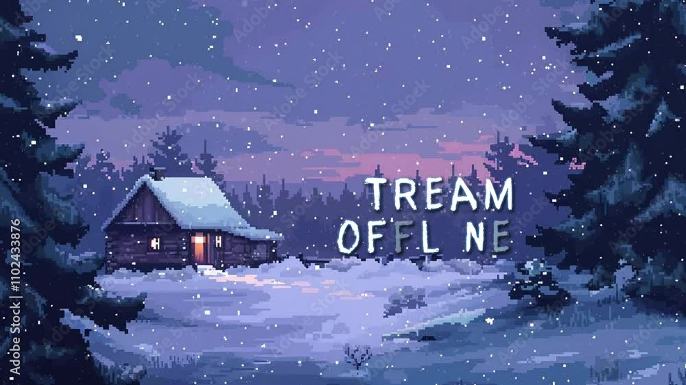 Animated Overlay Snowfall with house in forest for Stream - Offline ...