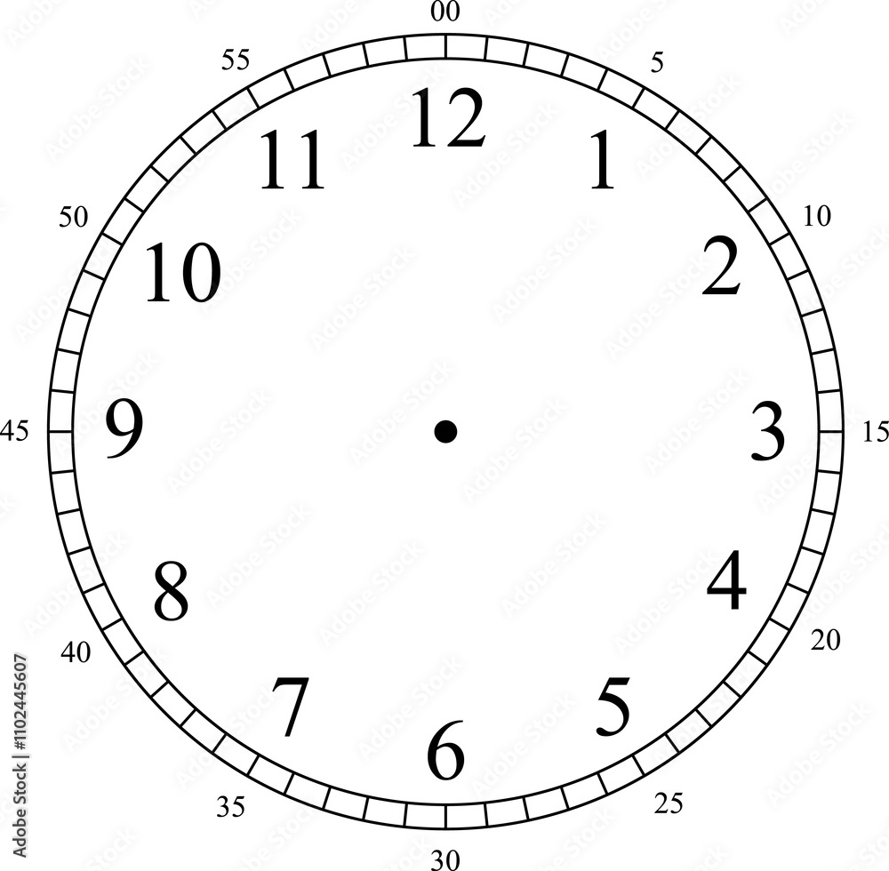 Mechanical clock faces with arabic numerals, bezel. Timer or stopwatch ...