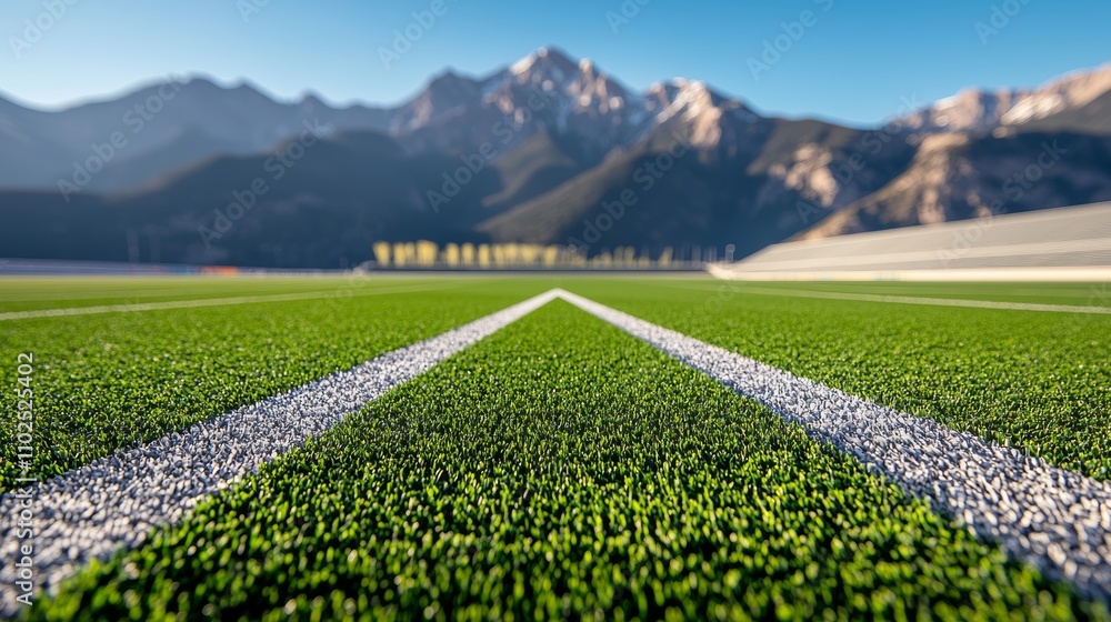 Dynamic sports field upgrade in progress, vibrant green turf being ...