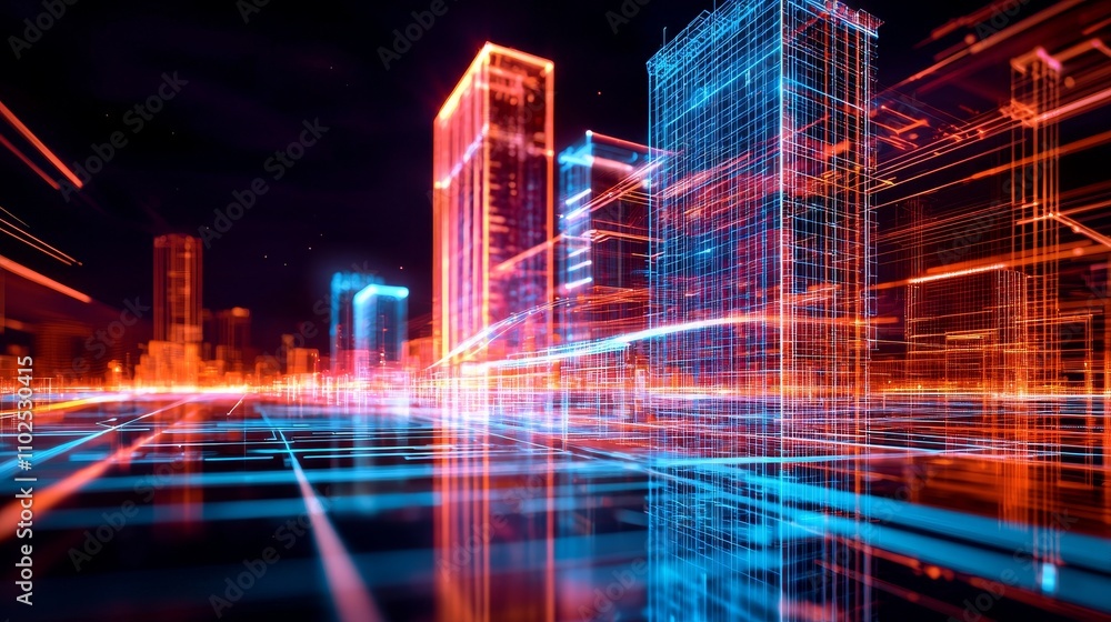 Future architects planning massive towers with virtual 3D layouts, high ...