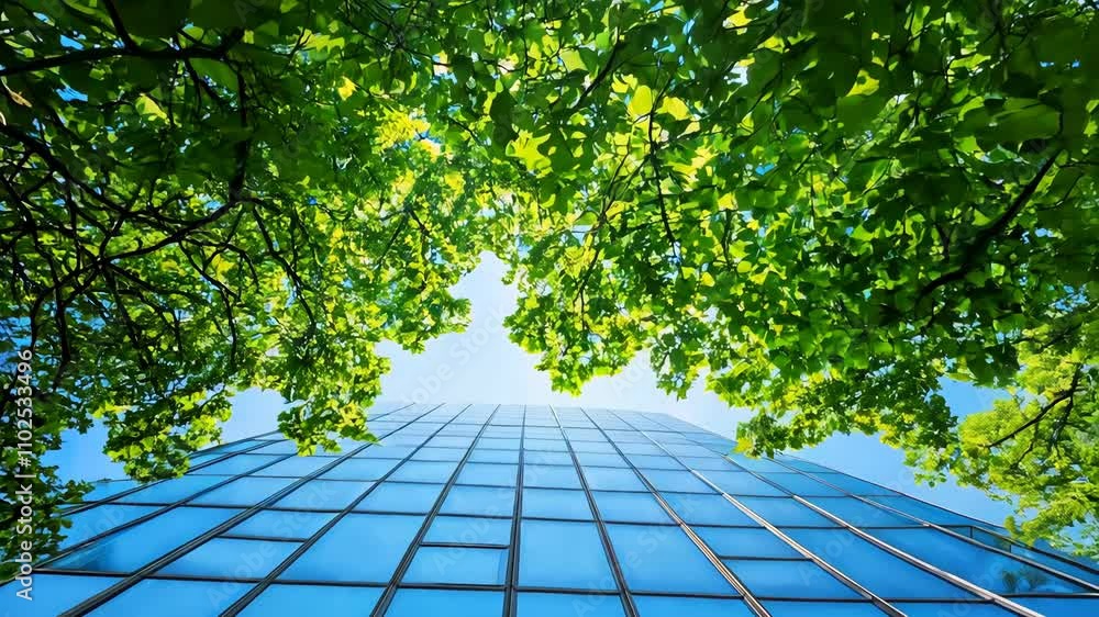 This is a sustainable green building. An eco-friendly building. A ...