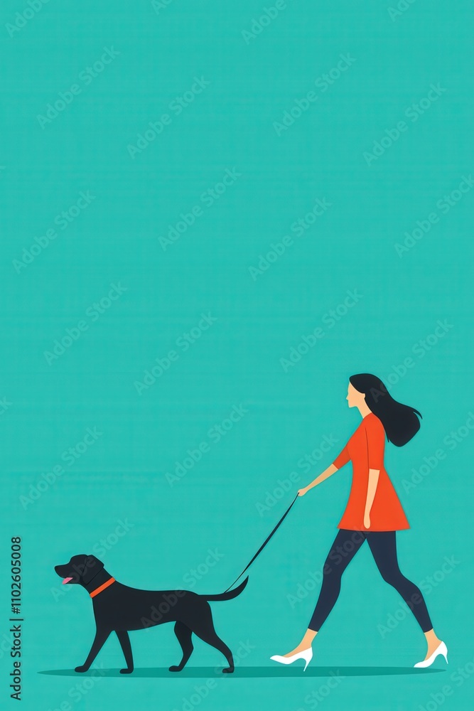 Person helping a neighbor walk their dog with a big smile Stock ...