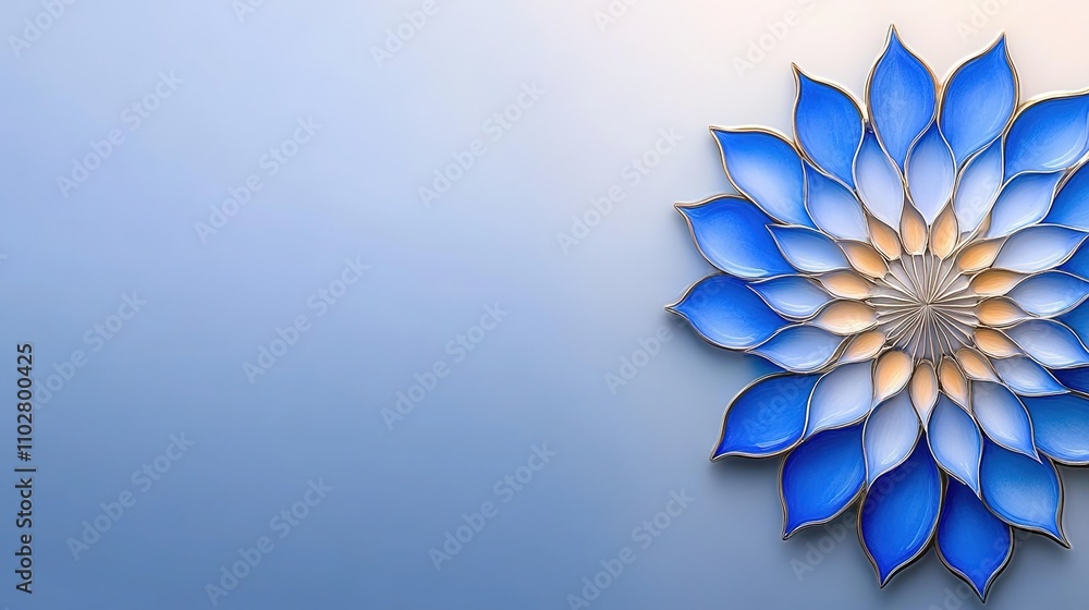 Elegant Blue Flower Design with Smooth Gradient Background for Artistic ...