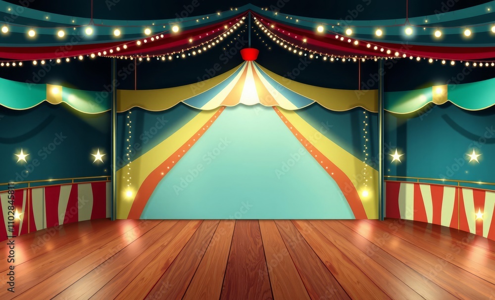Circus stage with lights and wooden floor vector illustration eps 10 ...
