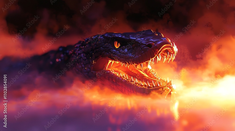 Photo & Art Print Underground Epic Monster, Colossal Serpentine ...