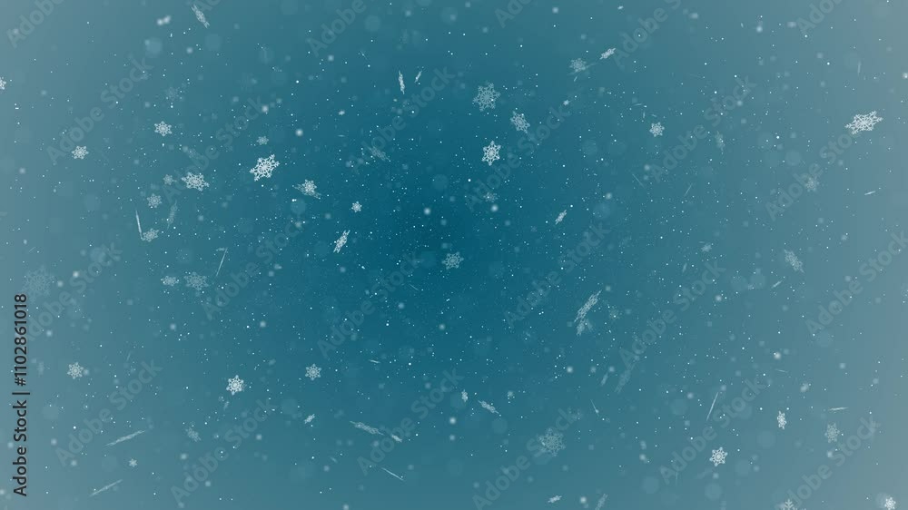 Snowflakes falling down on a dark blue background snowfall overlay ...