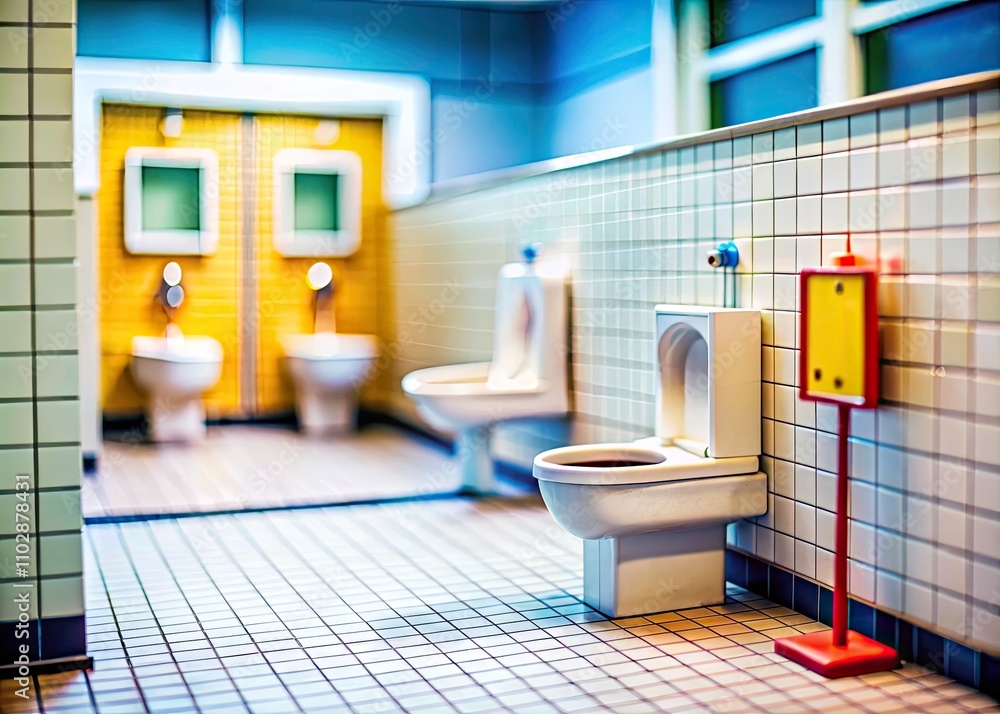 Out of Order Restroom Sign, Tilt-Shift Miniature Public Toilet, Broken ...