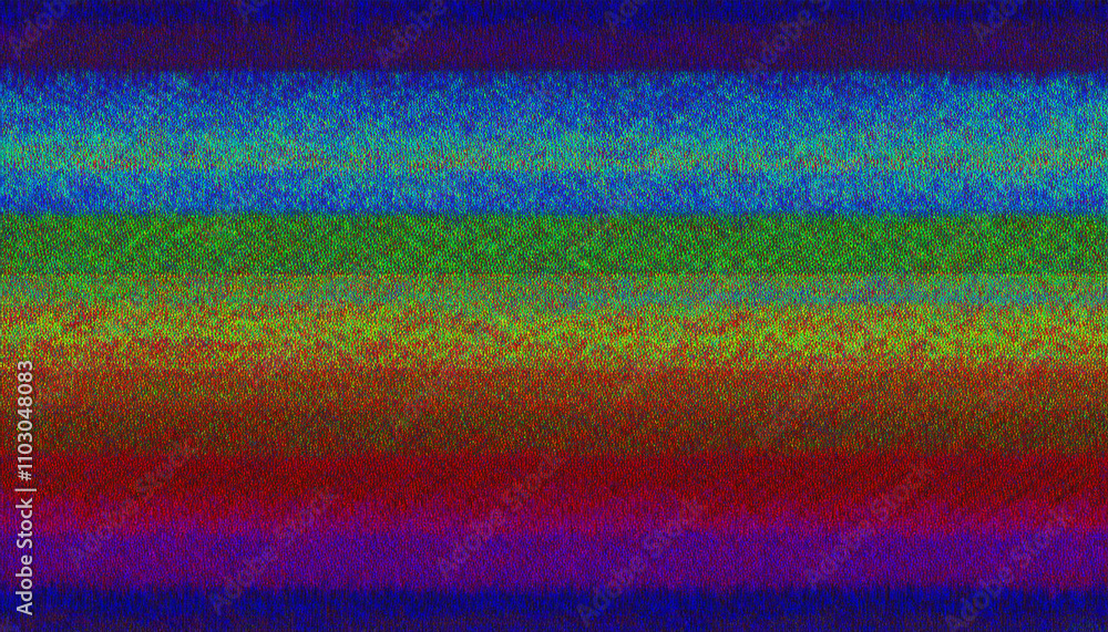 colorful background realistic flickering, analog vintage TV signal with ...