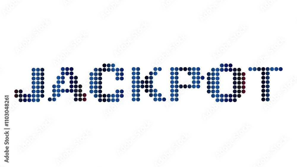 Animated Jackpot text and motion effect title with dots on white ...
