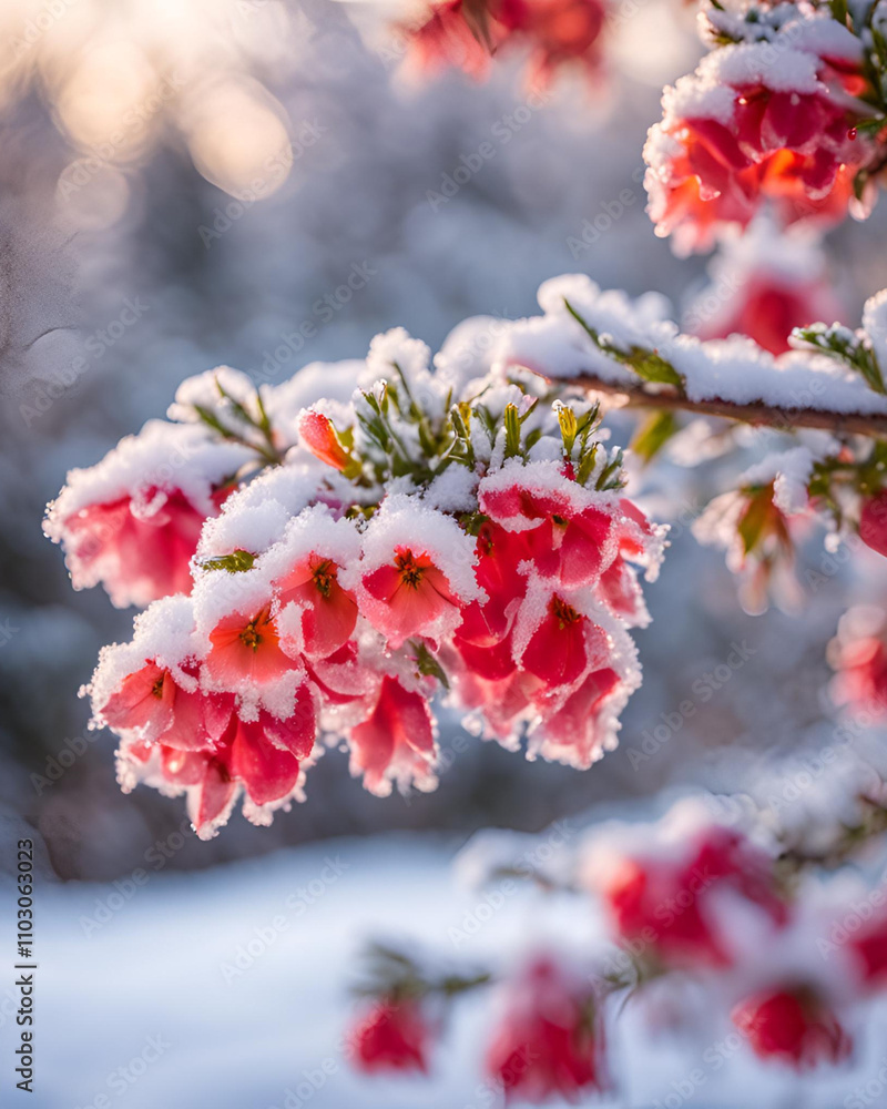 spring background, bokeh effect, blurred snow texture, rain droplets ...