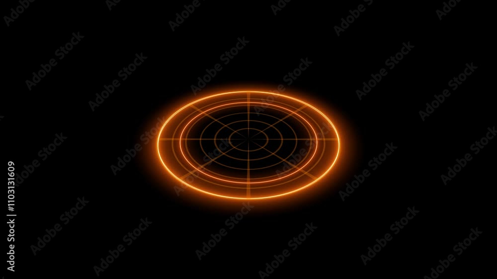glowing Futuristic radar screen, searching target, futuristic circle ...