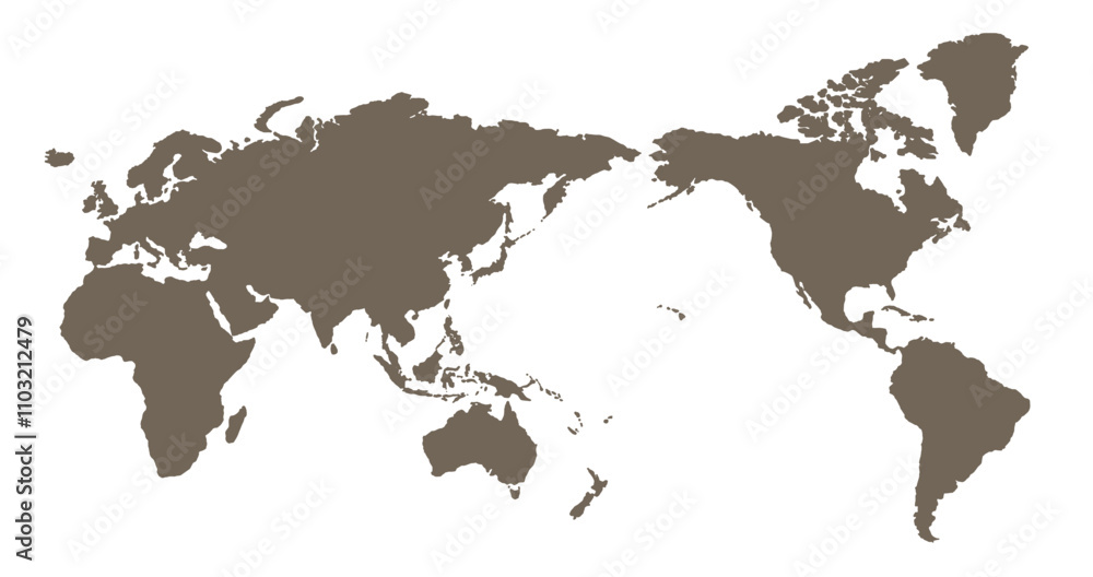 World map. Simplified World Map Illustration. simple world map vector ...