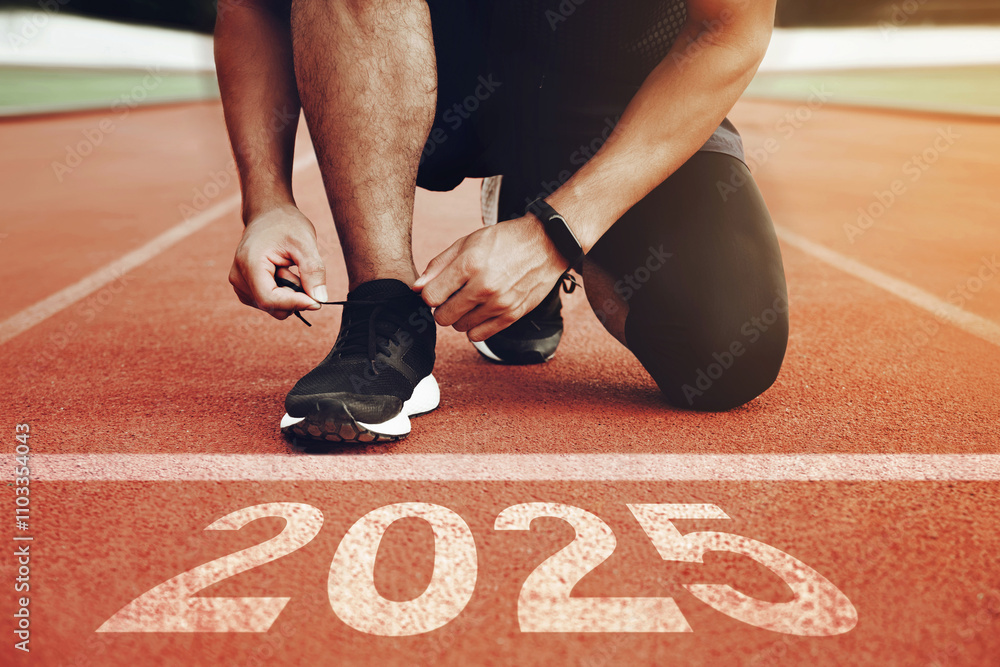 New year 2025 concept, beginning of success. Start to new year 2025 ...