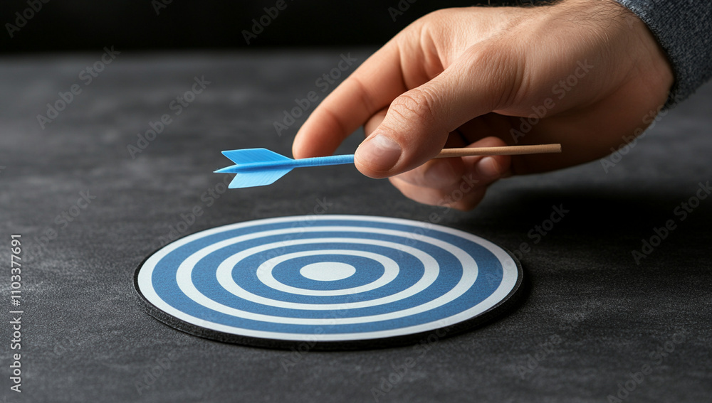 Achieving goals is essential in business, as depicted by hand holding ...