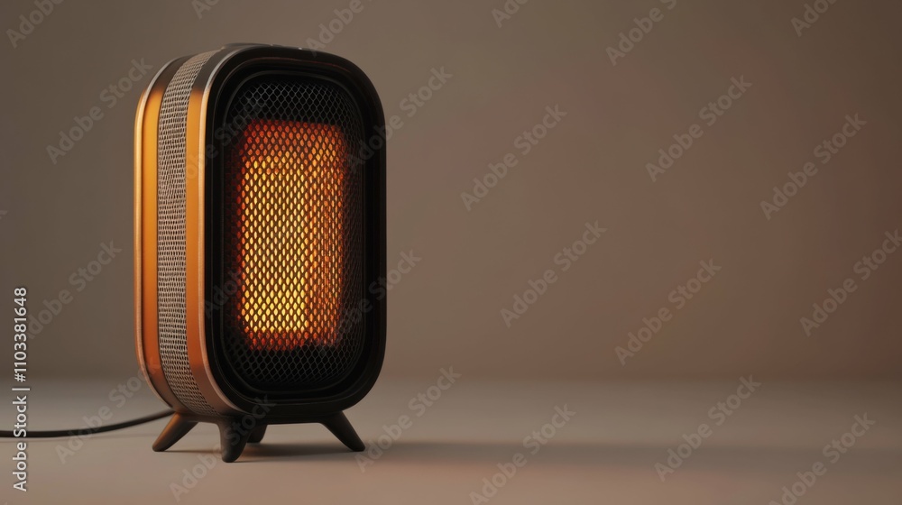 Ceramic space heater on a white background, side view, sharp details ...