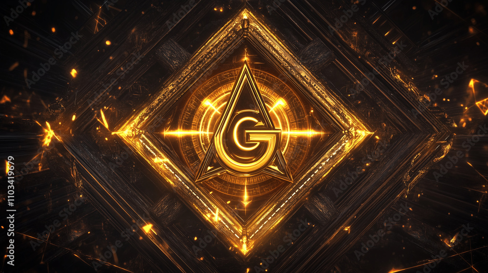 Photo & Art Print A detailed illustration of the Masonic square and ...