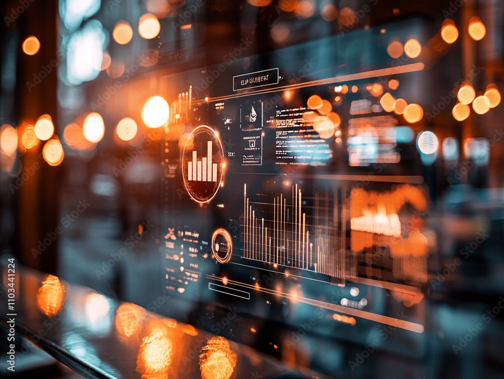 Ai generated data visualization of business metrics in urban ...