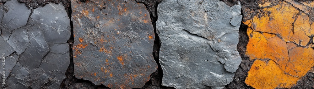 Macro image of fossil fuel residue with scientific overlays, showcasing ...