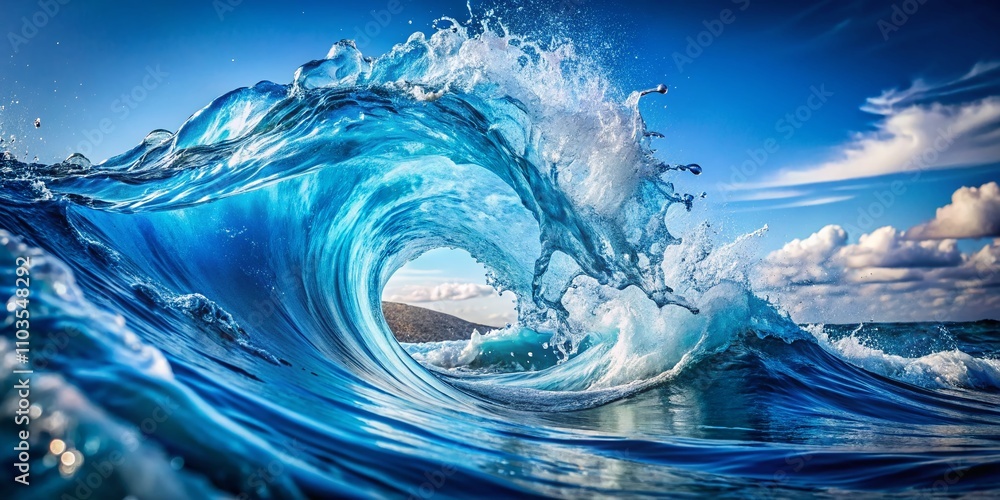 Elegant Blue Wave Splash Design for Aquatic Themes, Perfect for Logos ...
