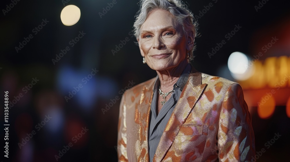 Dapper Elderly Transgender Man in Elegant Suit Radiating Confidence at ...